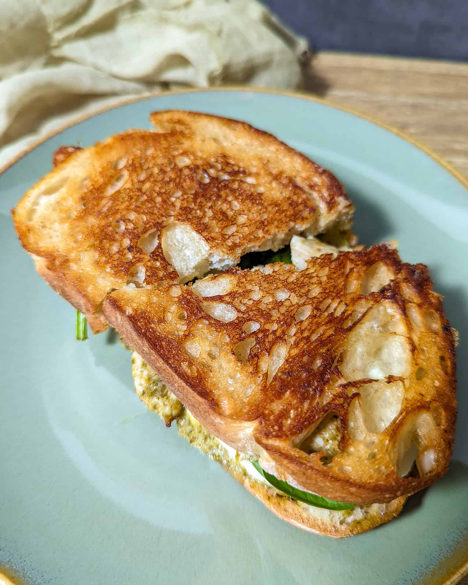 Pesto Chicken and Spinach Panini • The Candid Cooks