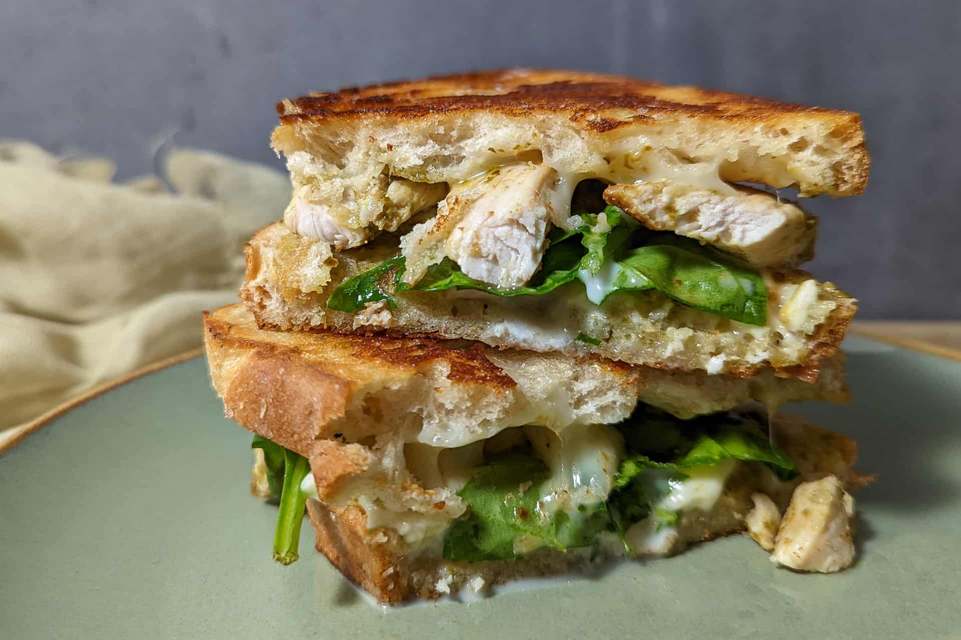 Pesto Chicken and Spinach Panini • The Candid Cooks
