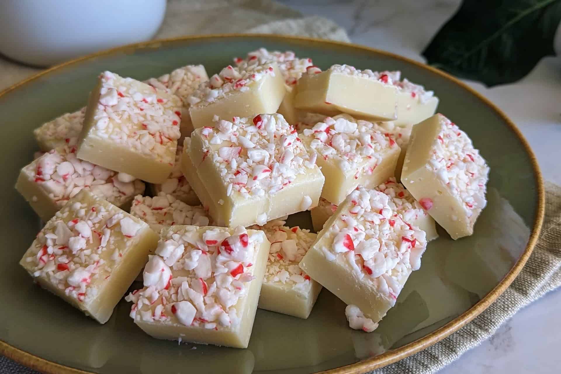 White Chocolate Peppermint Fudge • The Candid Cooks