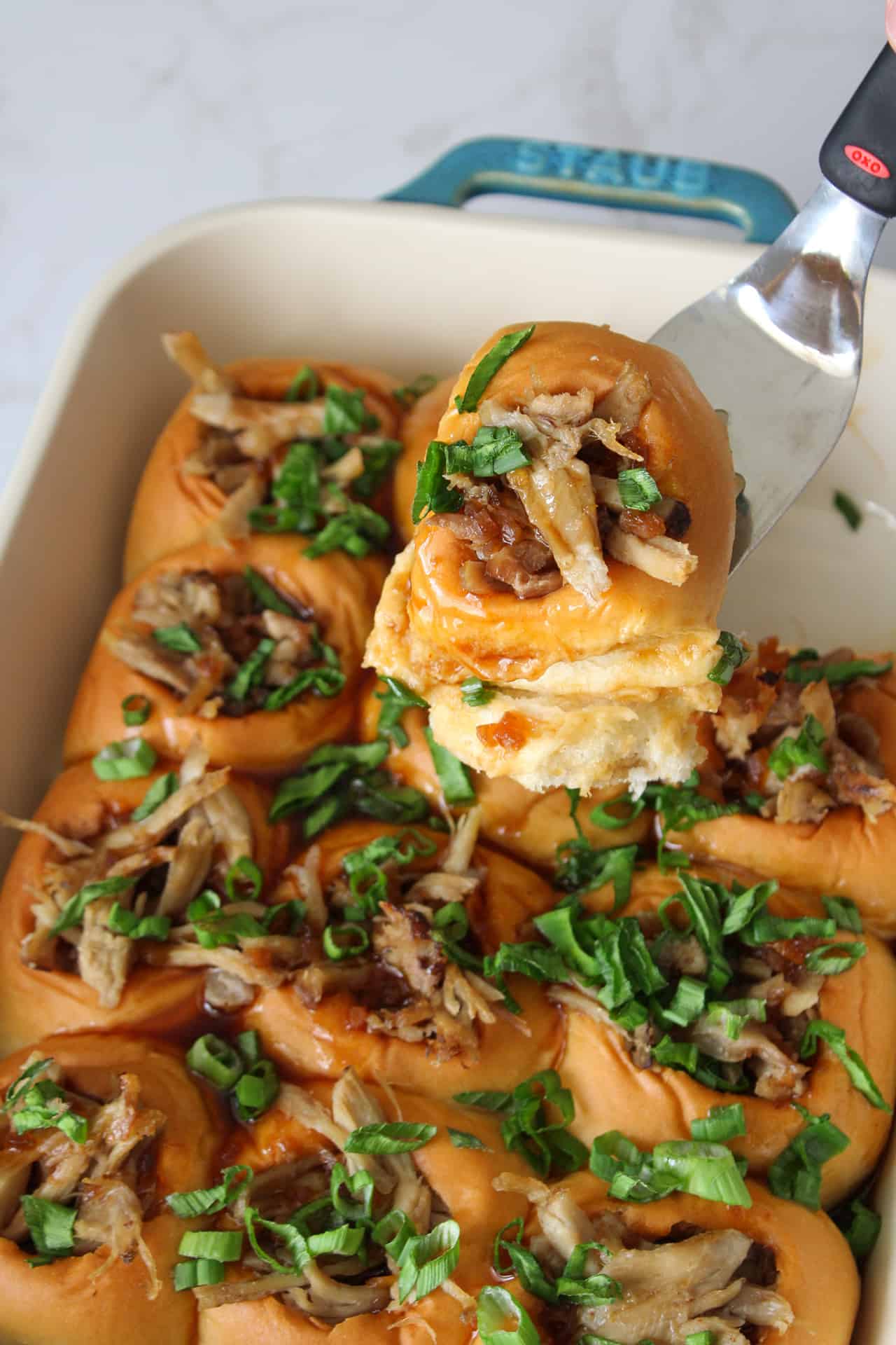 Teriyaki Pulled Pork Pull Apart Sliders • The Candid Cooks