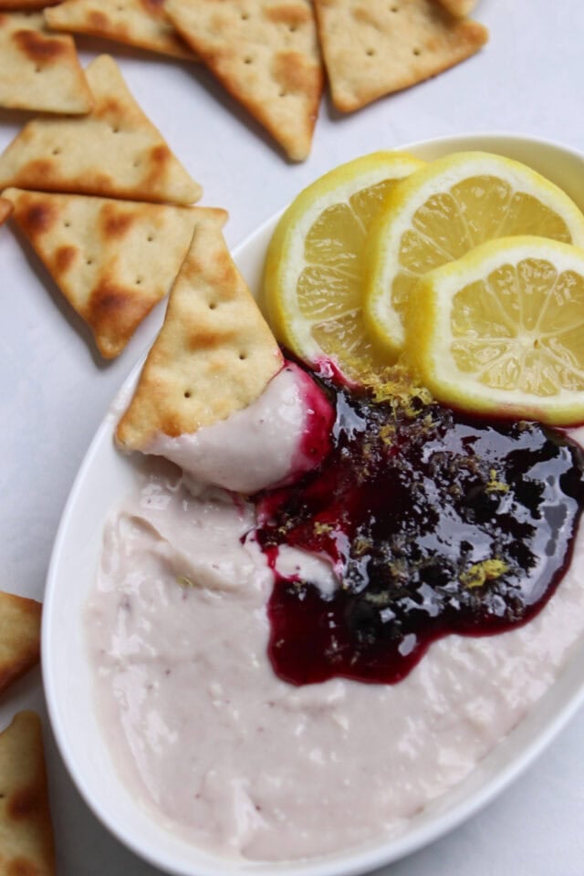 Blueberry Lemon Whipped Brie Dip • The Candid Cooks