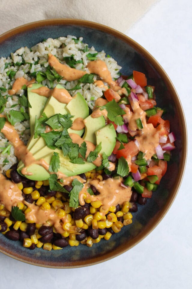 Chipotle Lime Black Bean Burrito Bowls • The Candid Cooks