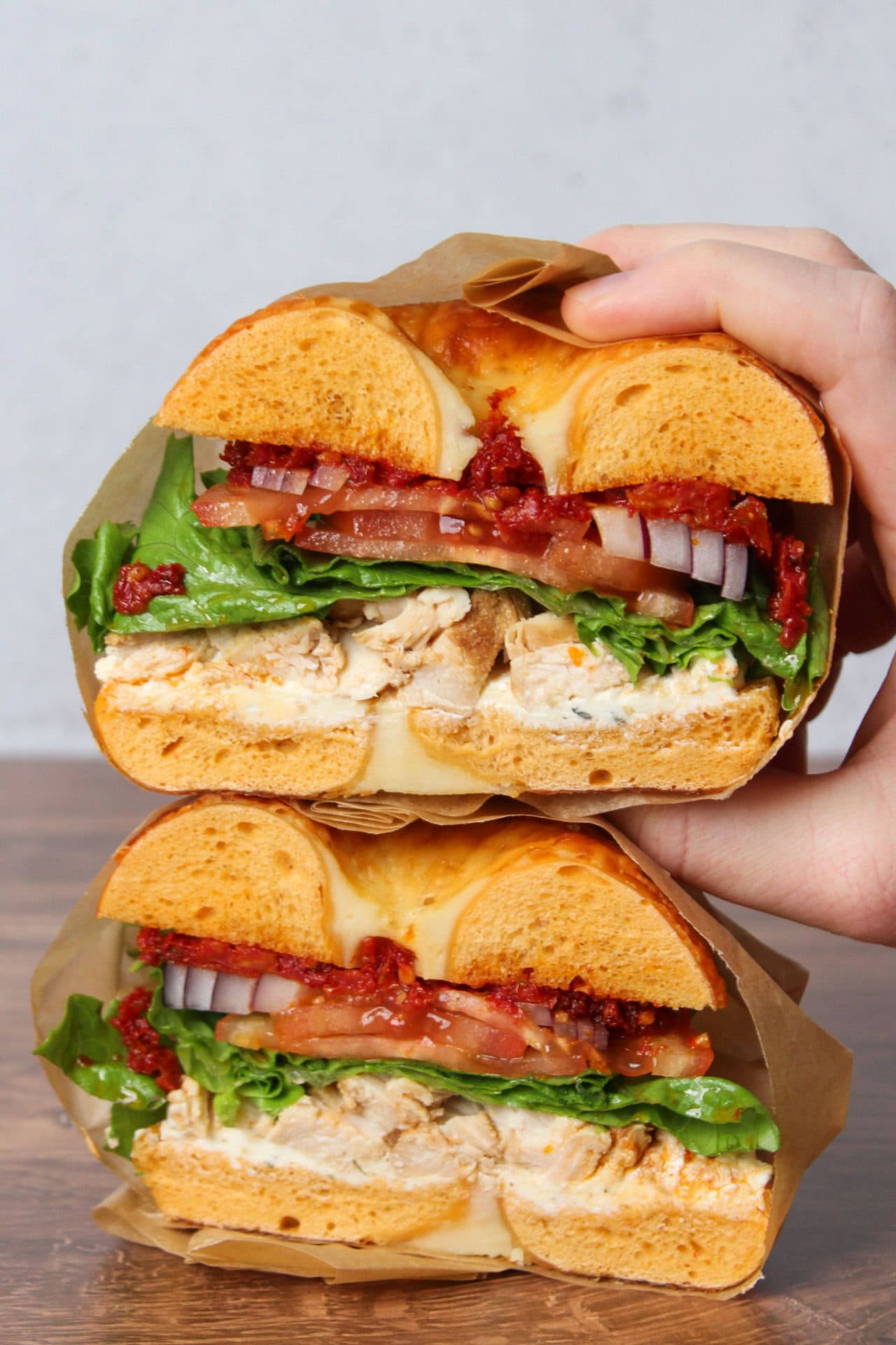 Chicken Bagel Sandwich With Cream Cheese • The Candid Cooks